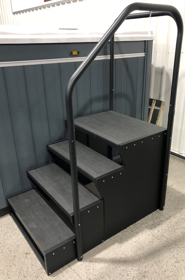4 Tier Steps with Hand Rail – Indoor Outdoor Spas